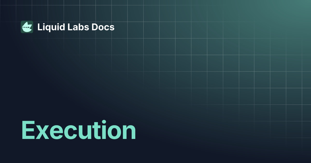 Execution | Liquid Labs Docs